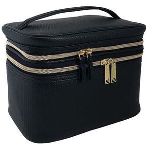 Modella | Bags | Basketweave Design 5piece Train Case Makeup Bag | Poshmark